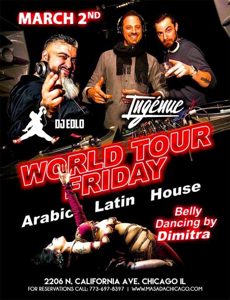 World Tour Friday Party at Masada Restaurant in Chicago | OPA Chicago